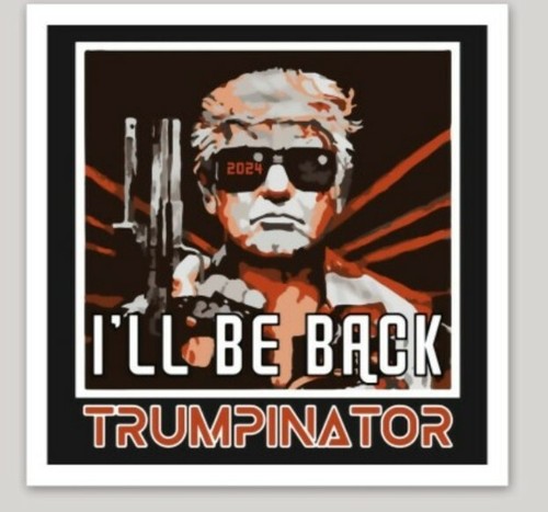 TRUMPINATOR 2024 Political Bumper Sticker I'LL BE BACK Terminator 😎 | eBay