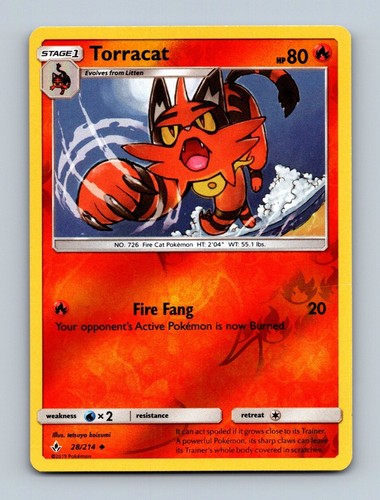 Pokemon TCG - Torracat 28/214 REVERSE FOIL - Unbroken Bonds Nintendo | eBay