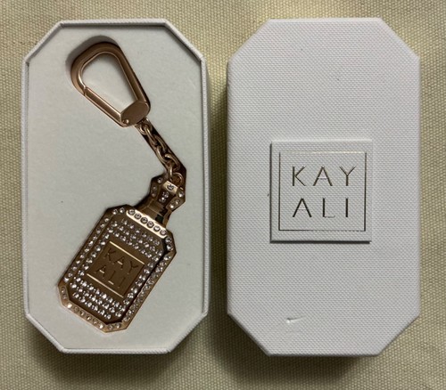 KAY ALI Rhinestone Perfume Bottle Key Ring Gold Tone Kayali Key Fob ...