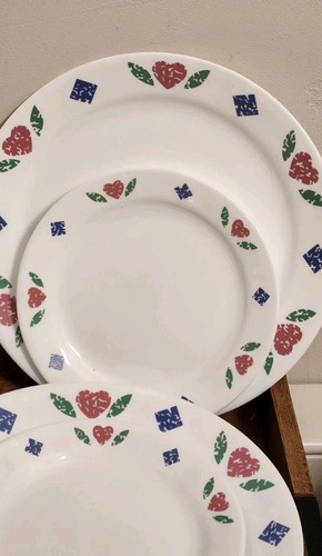 20pc Vtg CORELLE Quilt Heart Diamond Pattern Dinner, Bread Plates ...