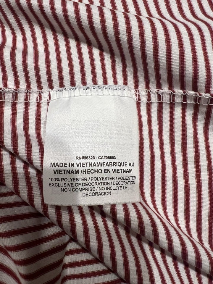 Virginia Tech Hokies Shirt Mens L Nike Dri Fit Polo Golf Striped Red ...