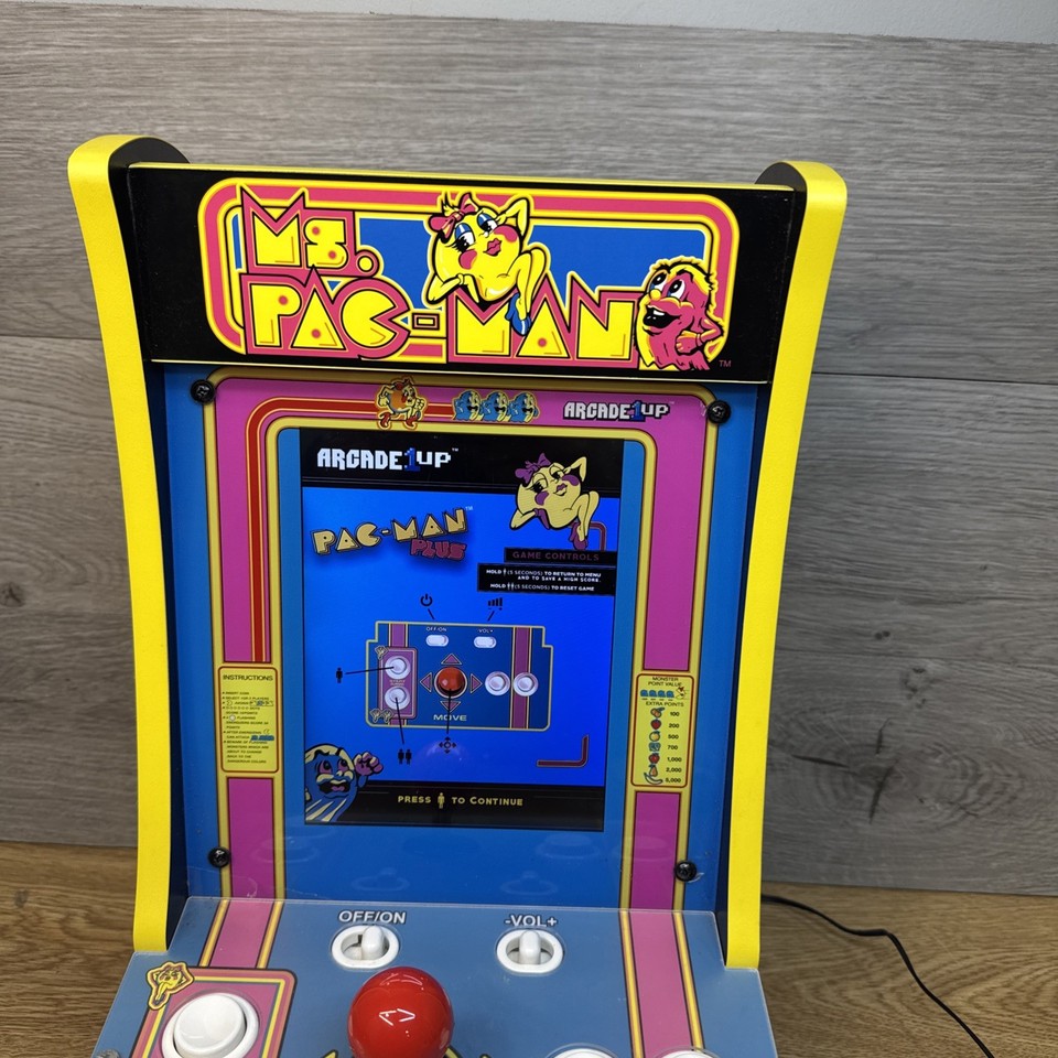 Arcade 1 Up Ms Pacman 8261 Countercade 4 in 1 Dig Dug II~Galaga~Pacman ...
