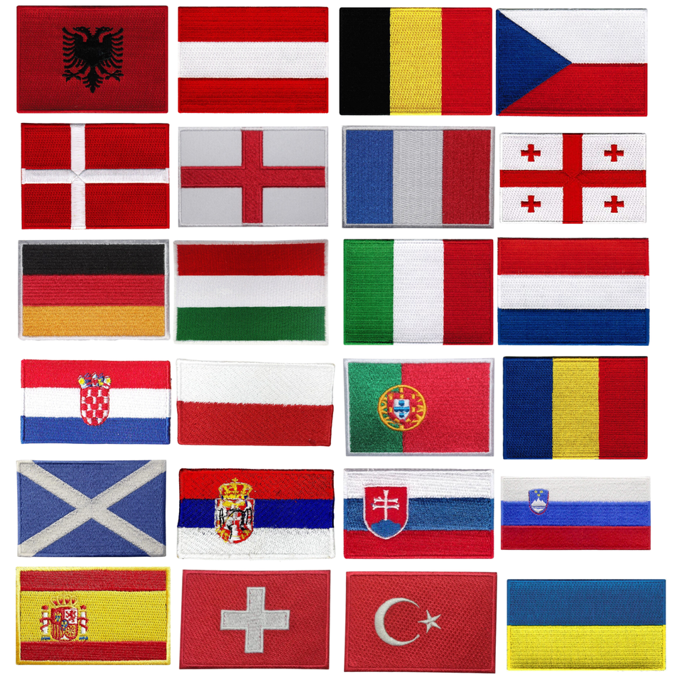 Euro Football Teams Flag Iron On Patch Embroidered Sew On Applique ...