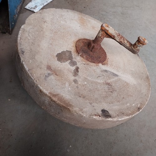 16" x 2.5" Antique Stone Grinding Wheel, Millstone Wheel, Sharpening ...