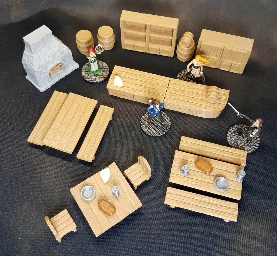 Custom Tavern Set D&D Terrain No Painting Required Pathfinder Tabletop ...