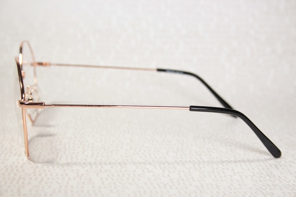 Medium Large SUNOPTIC 925G Rose Gold Color Octagonal Glasses Eyeglass ...