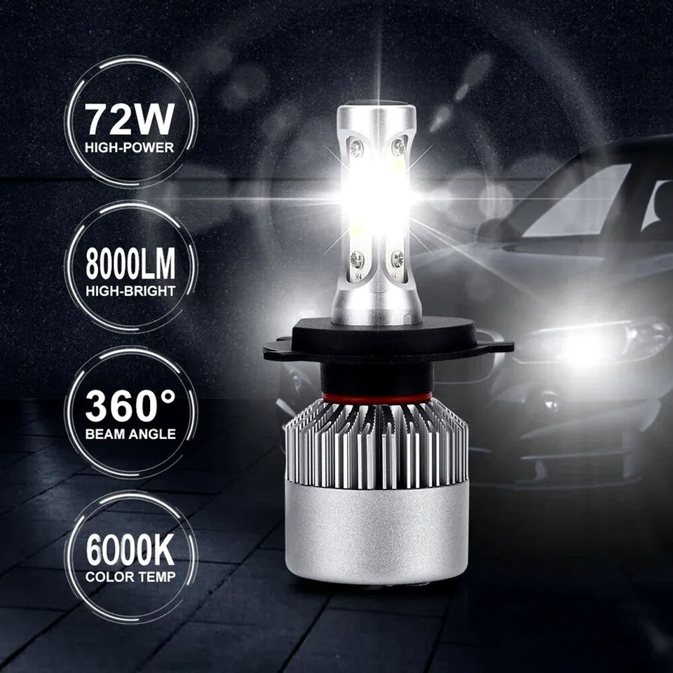 4PCS 4X6 Square Hi/Lo Beam LED Headlights Bulb Fit Chevy G10 G20 G30 ...