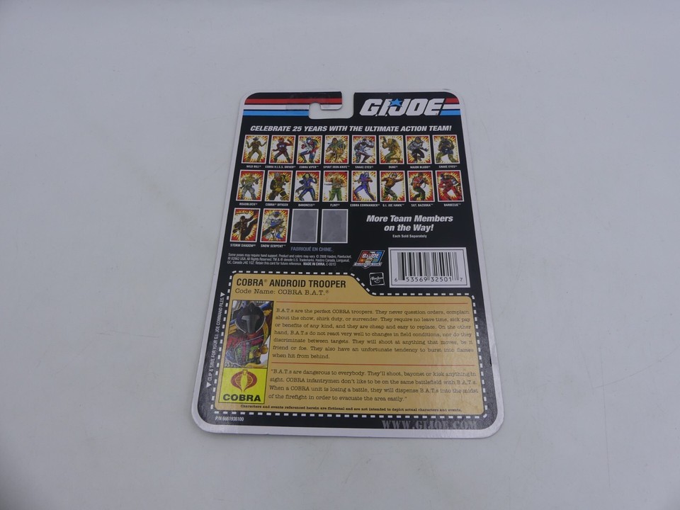 G I JOE File Card Filecard UNCUT 2008 V17 Cobra BAT B.A.T. | eBay