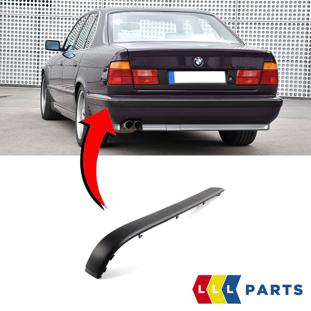 BMW 5 E34 Rear Bumper Left Moulding 51121944185 Genuine for sale online ...