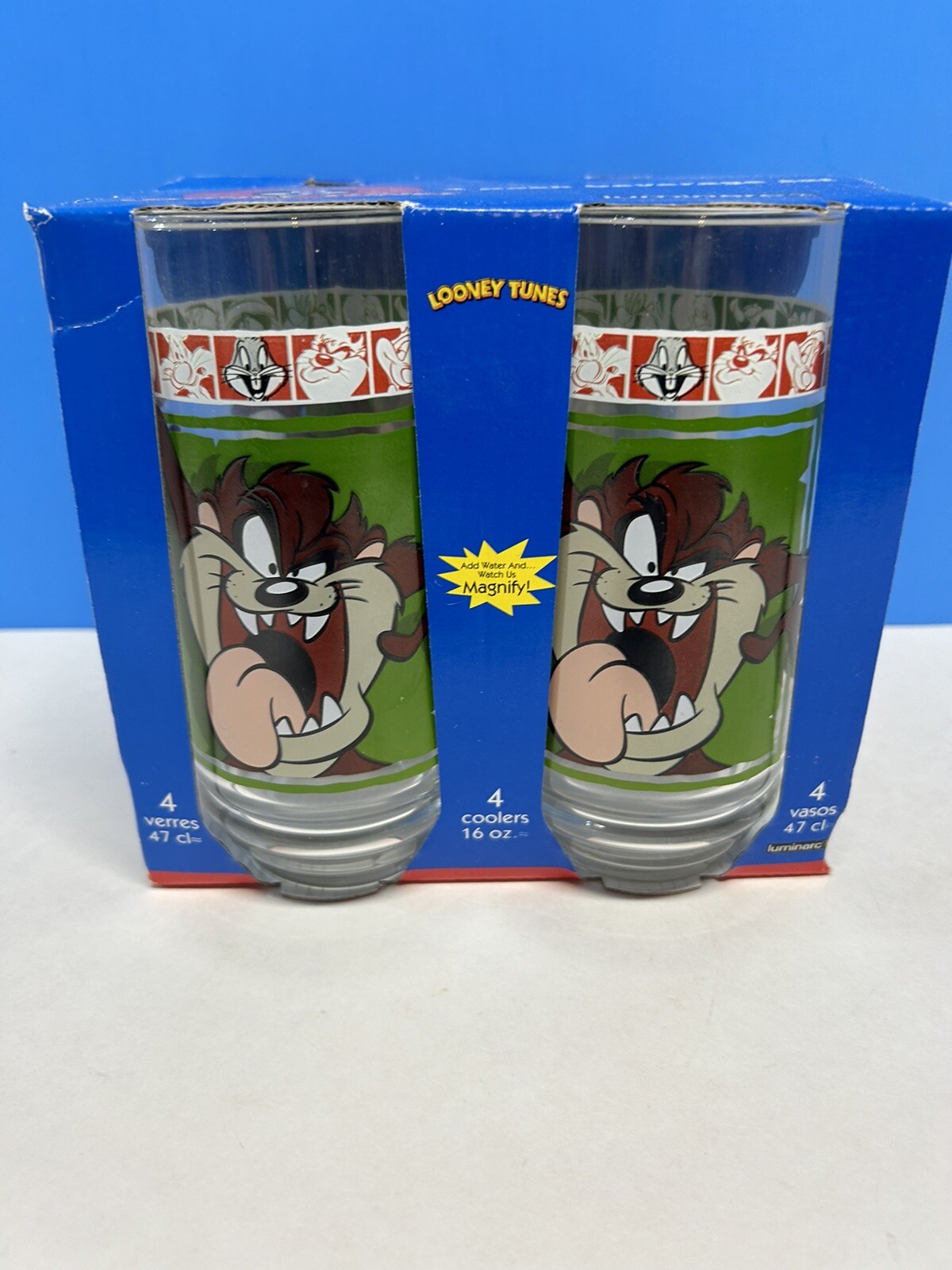 Looney Tunes Tasmanian Devil “Taz” Set Of 4 Drinking Glasses - Luminarc ...