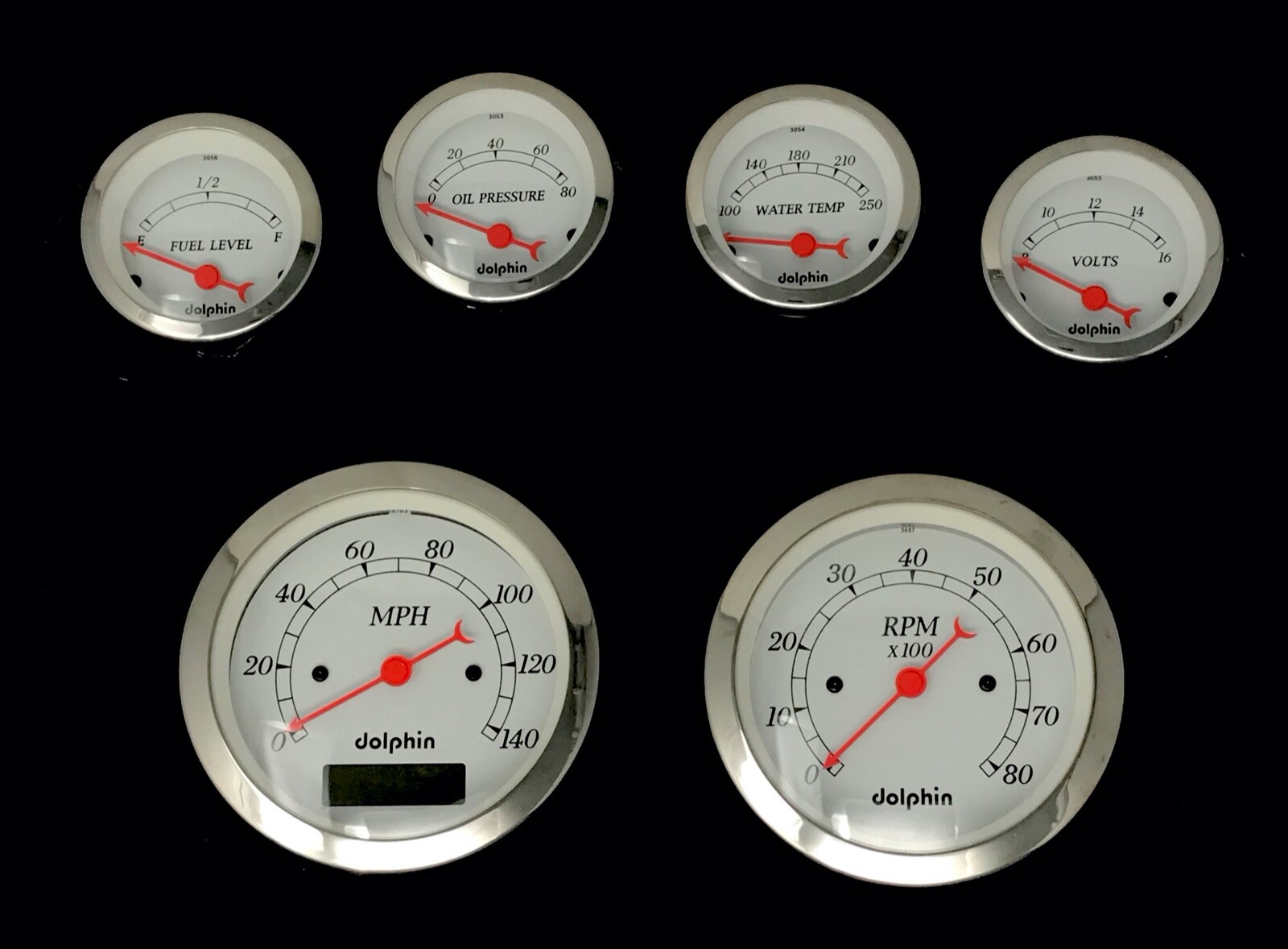 6 Gauge Hot Rod Street Rod Universal Dash Set Programmable Speedometer ...