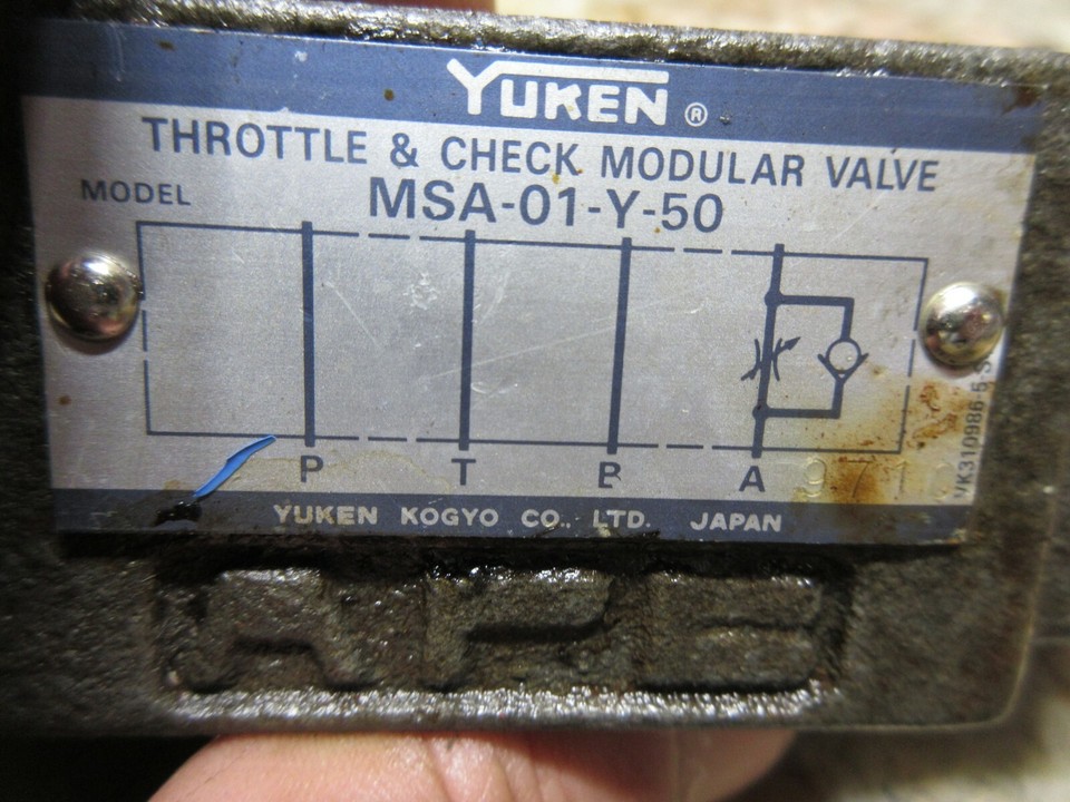 YUKEN THROTTLE & CHECK MODULAR VALVE MSA-01-Y-50 | eBay