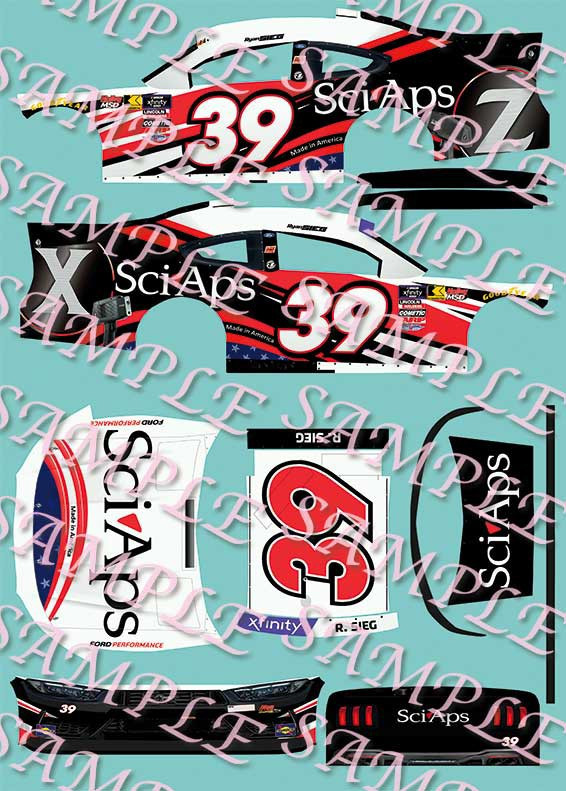 PreOrder 2025 Ryan Sieg SciAps Atlanta Xfinity 1/64 Peel& Stick Decals ...