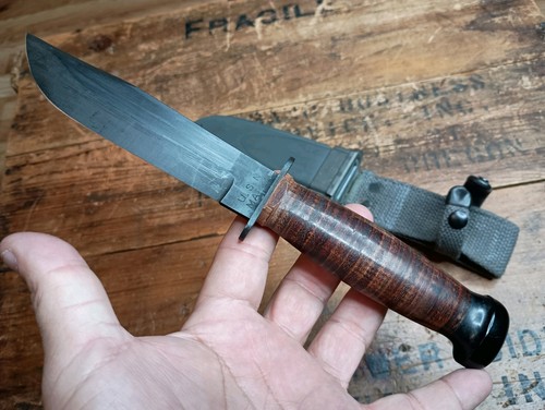 WWII US Navy Mark 1 Camillus Commando Fighter Knife + USN Scabbard | eBay