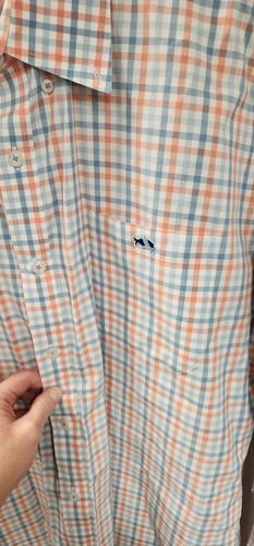 Fish Hippie Mens Button Down Long Sleeve Shirt XL Orange Blue Plaid AU ...