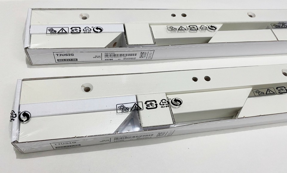 SET of 2 - Ikea TJUSIG Hanger Storage Organizer Wall Coat Rack White 30 ...