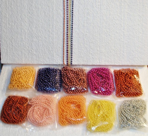 50 yard lot 3mm & 4mm Acrylic String Bead Strands, Garland Multi Color ...