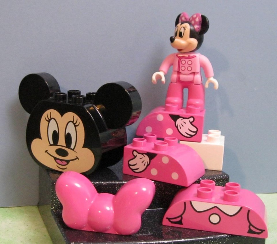 pink Lego Mickey MINNIE Mouse Duplo Figure & MY 1ST BUILD BLOCK 10897 ...