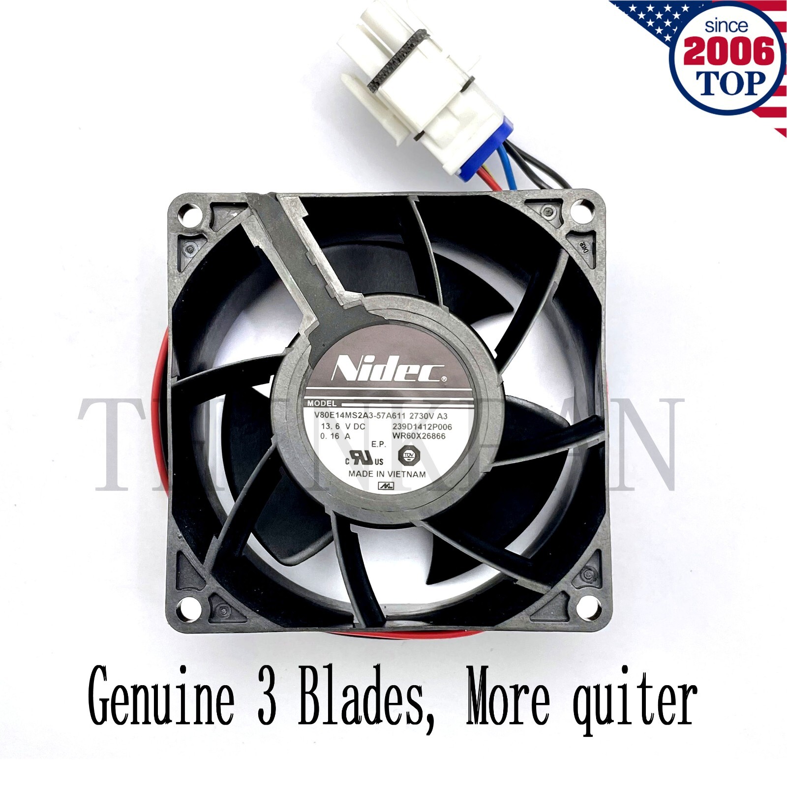 New 3 Blades Fan for GE Refrigrator Evaporator Motor WR60X26866 ...
