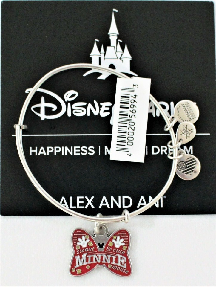 Alex and Ani Disney Minnie Mouse Bracelet Red Bow "I Am Minnie" Bangle ...