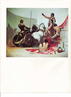1978 full Color Plate "Roman Chariot" by Frank Frazetta Fantastic GGA ...