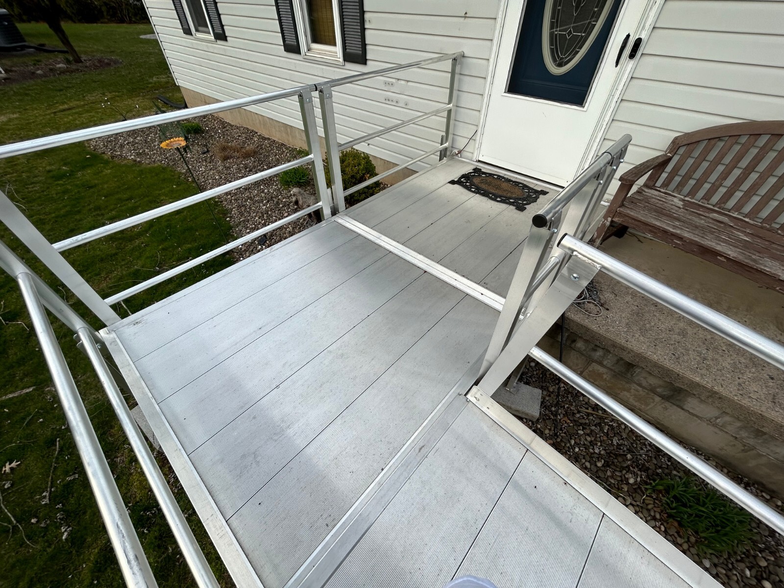 All Aluminum Modular Wheelchair Accessible Ramp with Transition Pad and ...