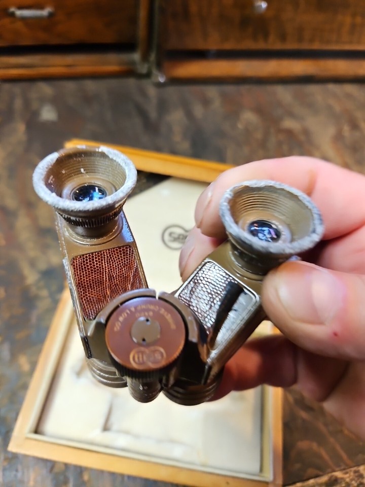 RARE VINTAGE COLLECTIBLE Sard Kollsman 6x20 Binoculars Wood Box ...