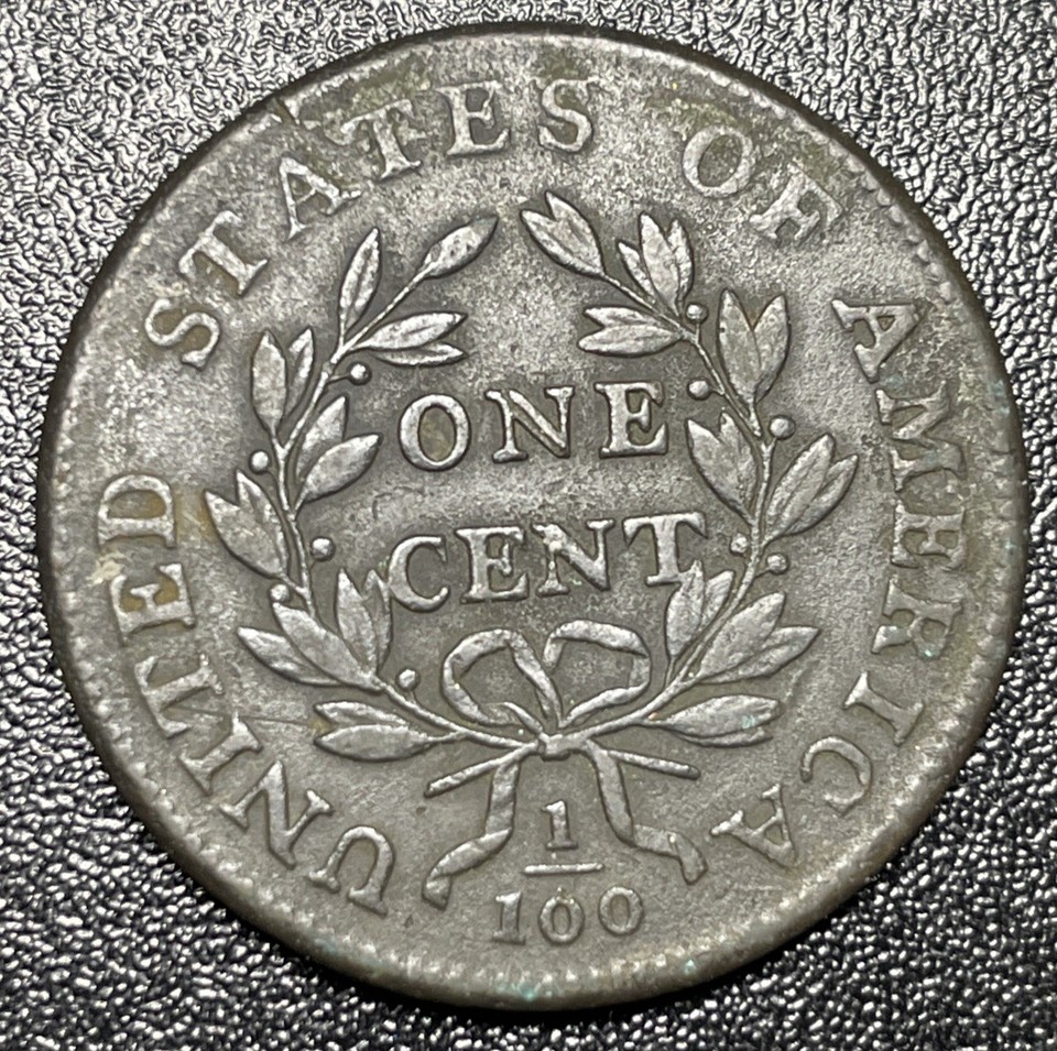 1798 Draped Bust Large Cent 1c 2nd Hair Style Very Fine VF+/XF ...