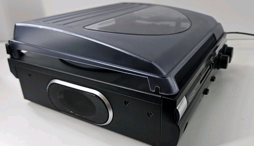 Jensen JTA-230 Turntable with Built-in Speaker Black Record Player W ...