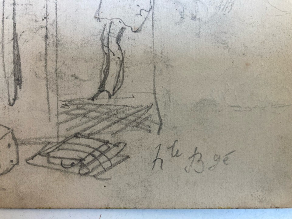 Beautiful Drawing Pencil On Paper Xixth Hippolyte Bellange Man Train ...