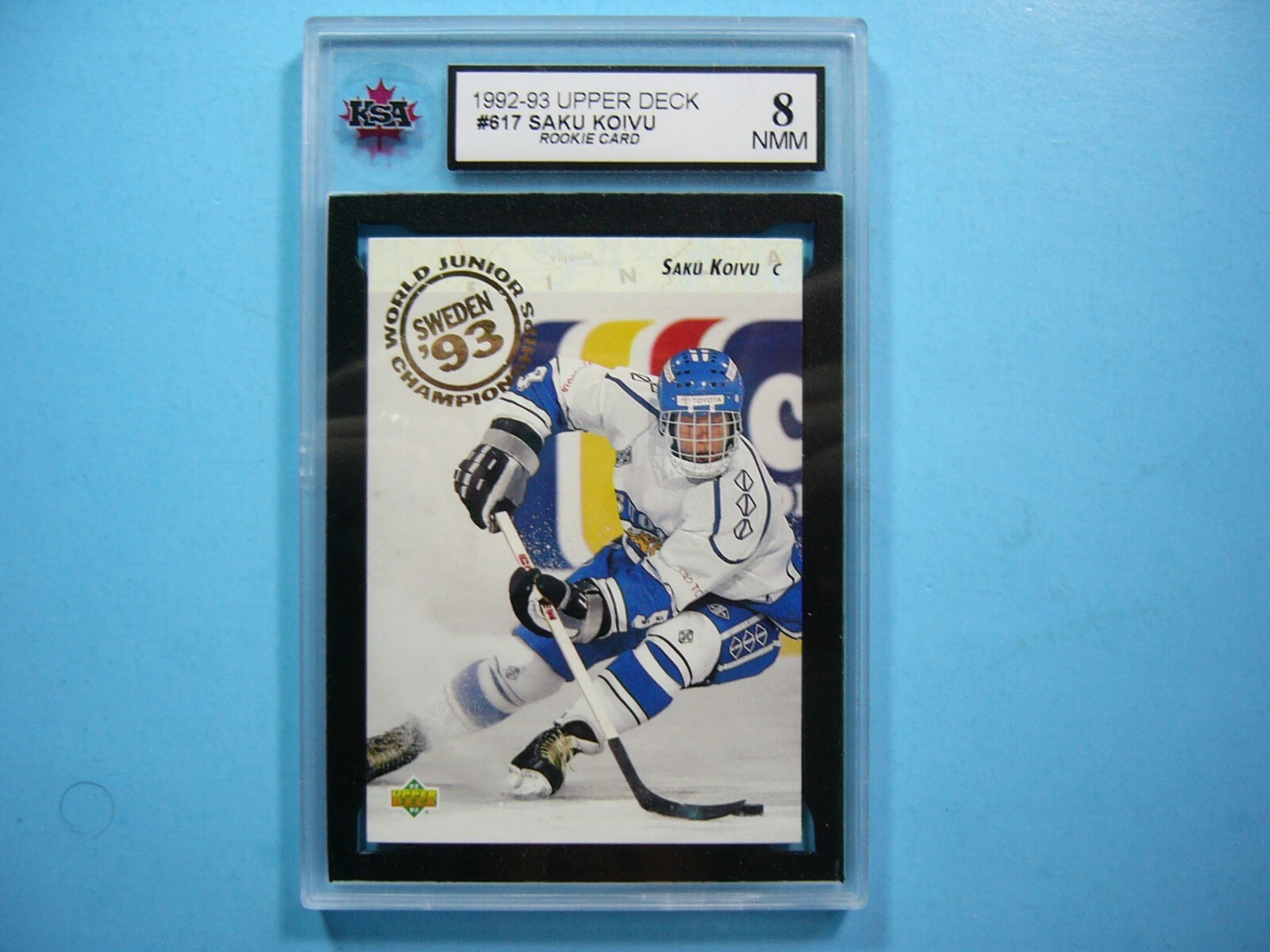 1992/93 UPPER DECK NHL HOCKEY CARD #617 SAKU KOIVU ROOKIE KSA 8 NM/MT ...
