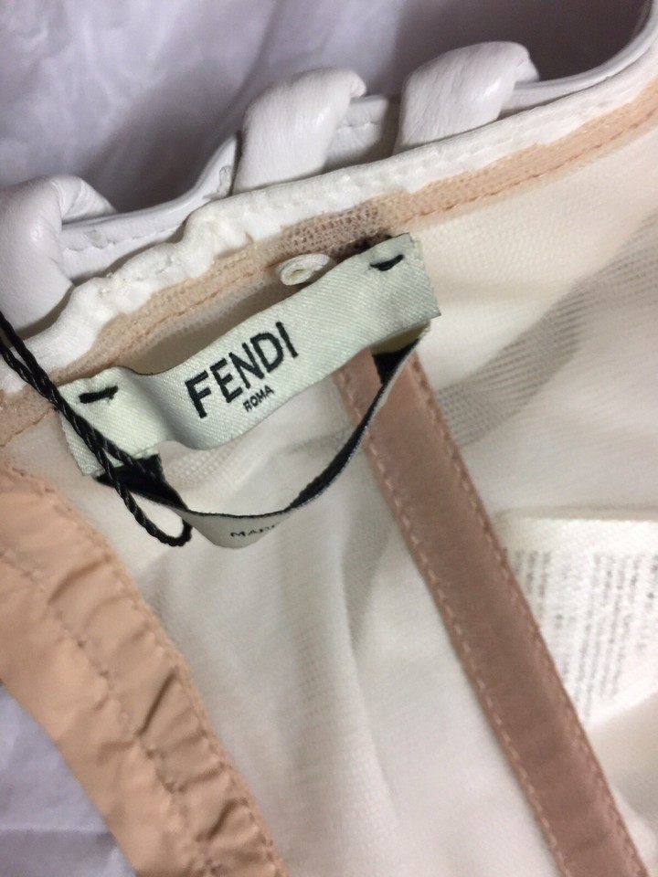 FENDI Runway Braided Leather Trim Studded Appliqué Mini Corset Dress ...