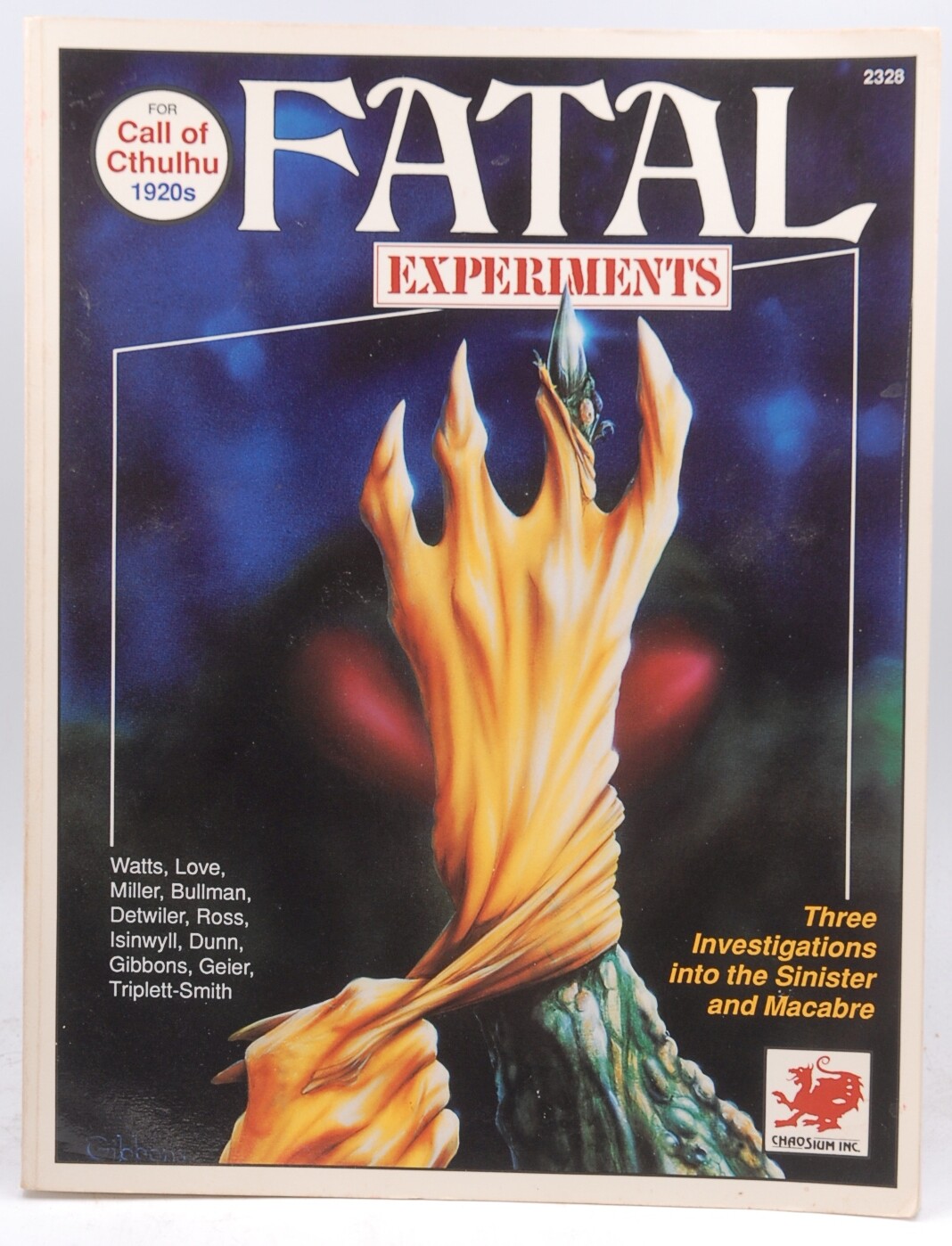 Fatal Experiments (Call of Cthulhu Horror Roleplaying, 1920s, Chaosium ...