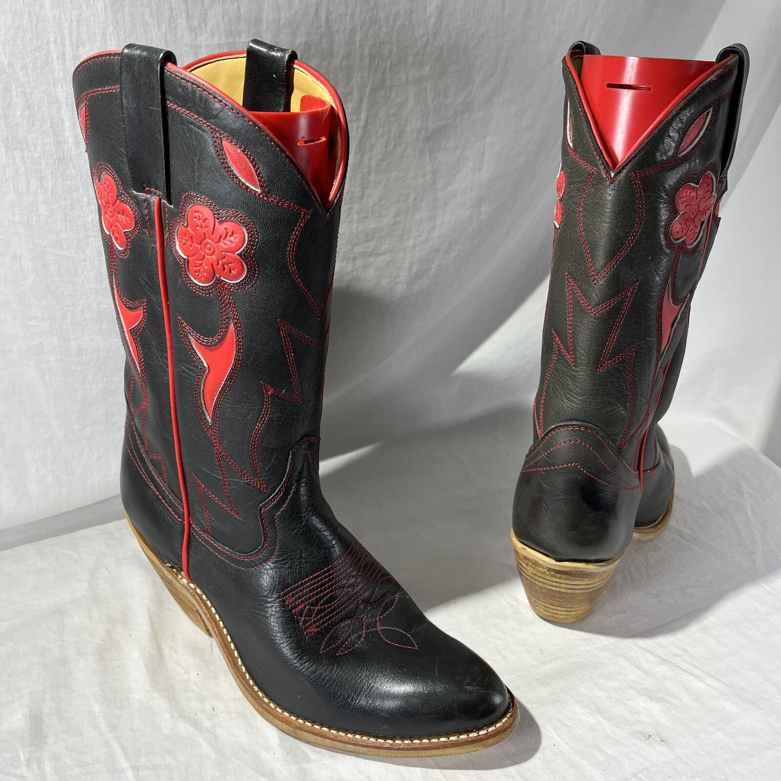 Black And Red Cowboy Boots For Women