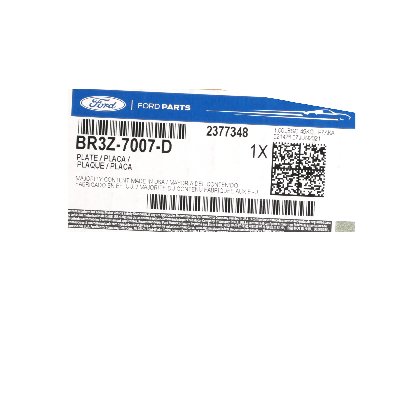 NEW OEM Ford Cylinder Block Rear Plate Genuine Ford Part Number BR3Z ...