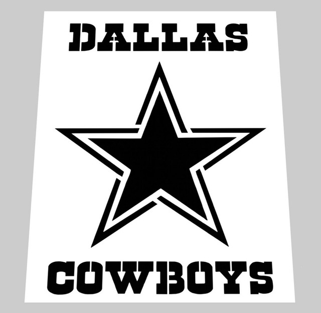 NFL DALLAS COWBOYS STAR WITH FONT REUSABLE STENCIL *Size= 12"x12" +FREE ...