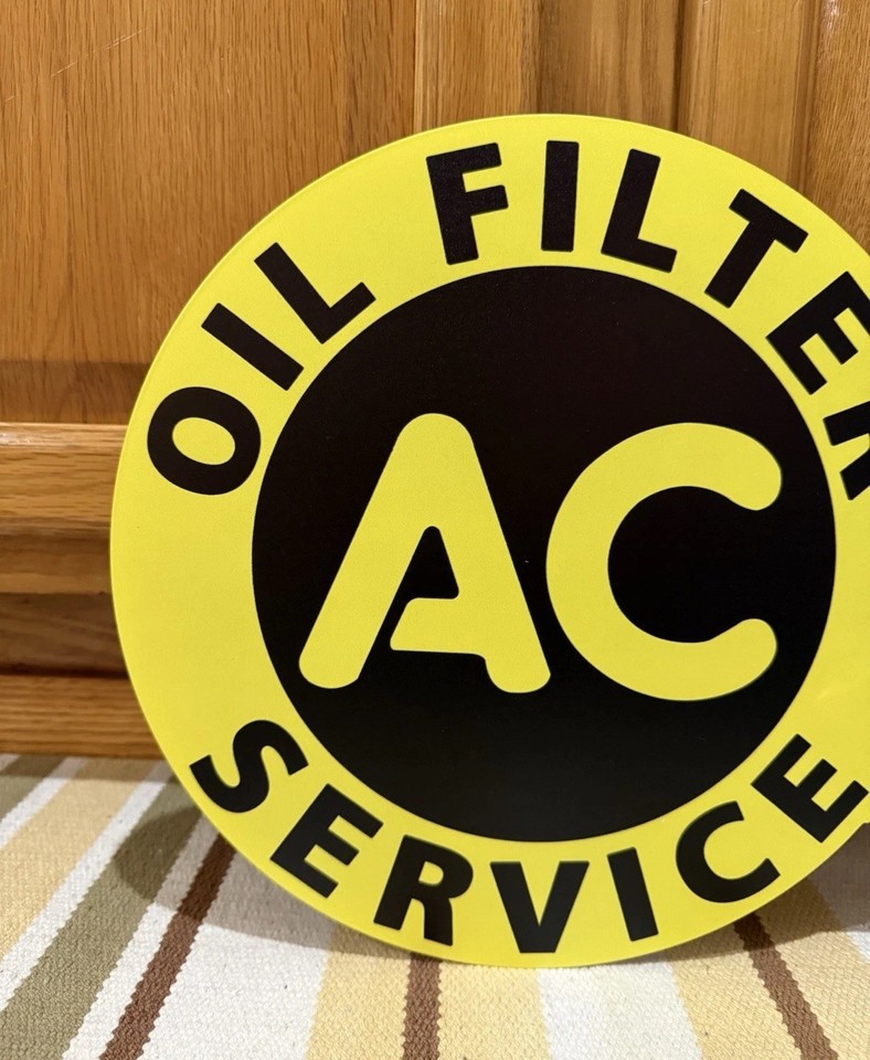 AC Oil Filter Service Flange Sign Gas Oil Garage Parts Vintage Style ...