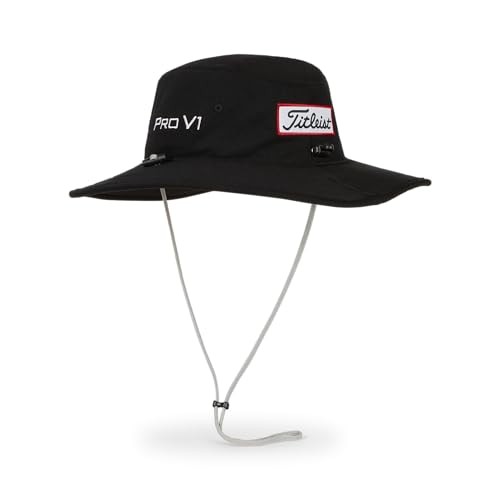New Titleist Tour Aussie Golf Hat Men's Black White Sun Bucket Cap OSFA ...