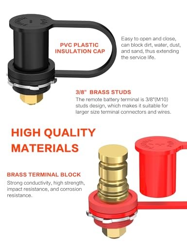 Battery Brass Jump Post 250A Battery Charging Post Kit Remote Battery ...