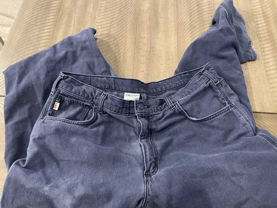 Carhartt FR Cargo Pants Mens 38x34 Navy Blue Flame Resistant Workwear ...
