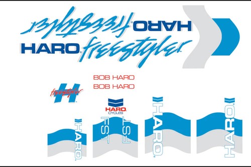 Haro 1985 FST decal set blue and gray on white 691840601146| eBay