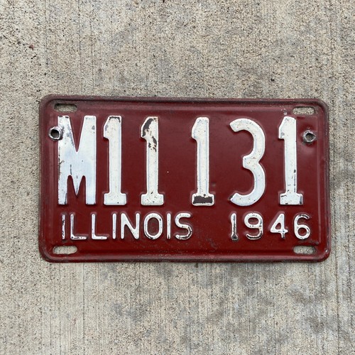 1946 Illinois Municipal License Plate M 1113 Auto Garage Repeating ...