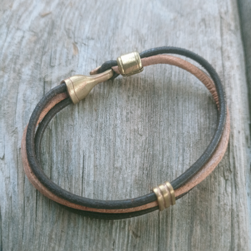 Handmade Brown Leather Bracelet for Men- Simple Men Bracelet- Unique ...