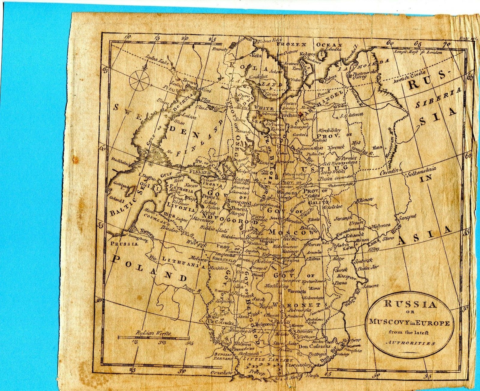1792 ORIGINAL MAP RUSSIA BY KITCHIN WM GUTHRIE BOOK NEW GEOGRAPHICAL ...
