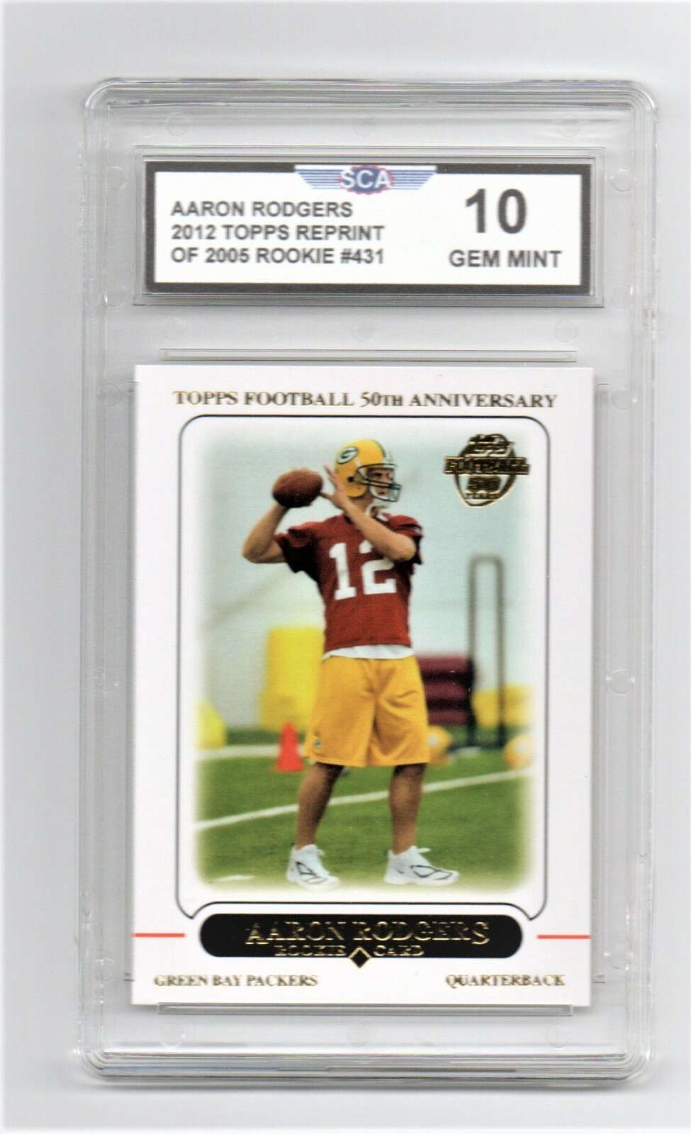 REPRINT 2012 TOPPS AARON RODGERS REPRINT OF 2005 ROOKIE CARD GREEN BAY ...
