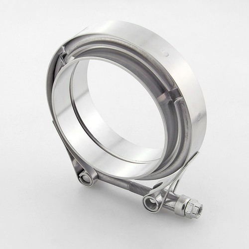 4 Inch ID Turbo Exhaust Downpipe Stainless Steel V Band With 2 Flat ...