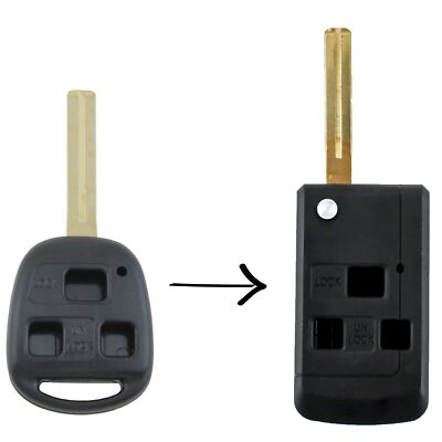 To Suit Lexus Remote Car Key 3 Button Flip Shell/Case/Enclosure IS200 ...