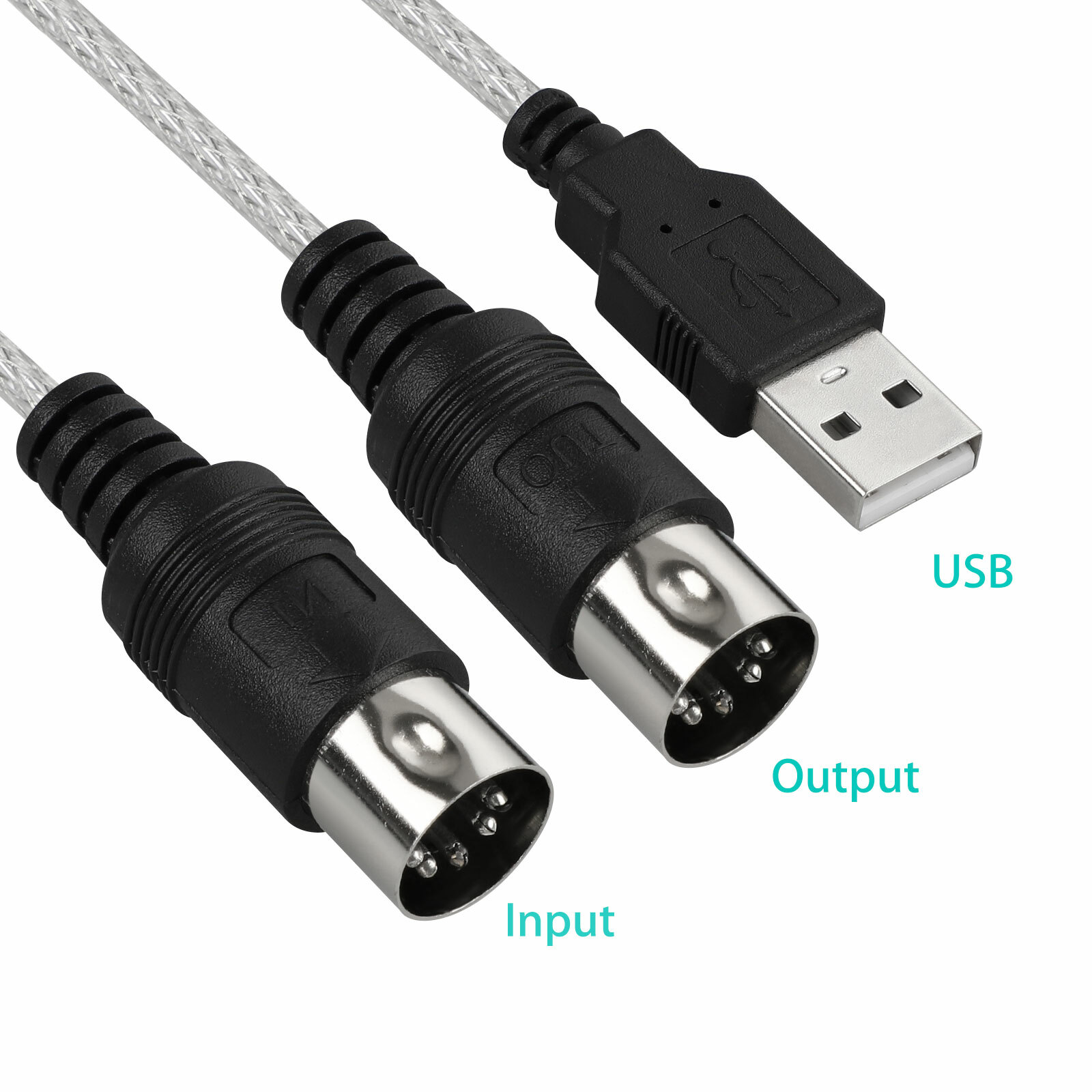 6FT USB TO MIDI 5 Pin Keyboard Interface Converter Cable Adapter PC ...