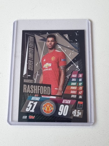 Marcus Rashford silver limited edition Topps Match Attax trading card ...
