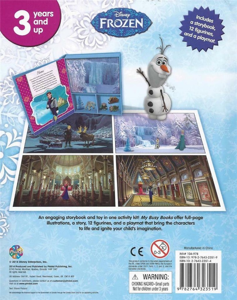 Disney Frozen My Busy Books Story 12 Figurines Play Mat Elsa Anna Olaf ...